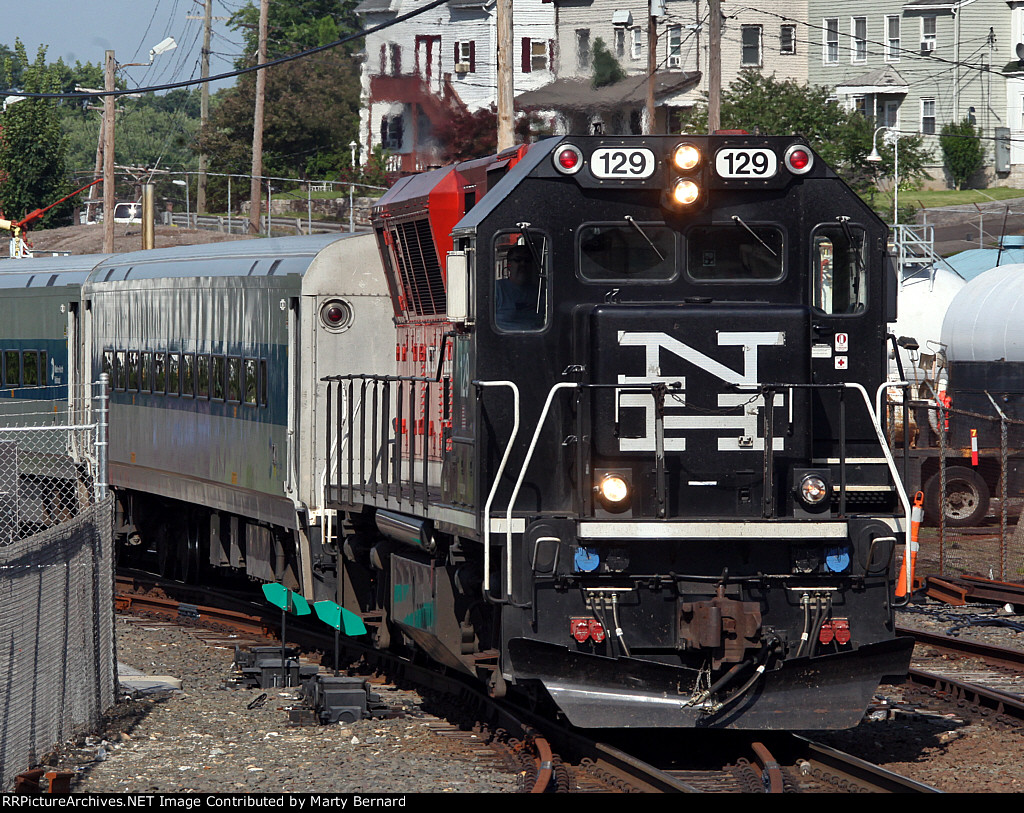 CDOT 129 Arriving With Danbury Branch Shuttle Train 8138